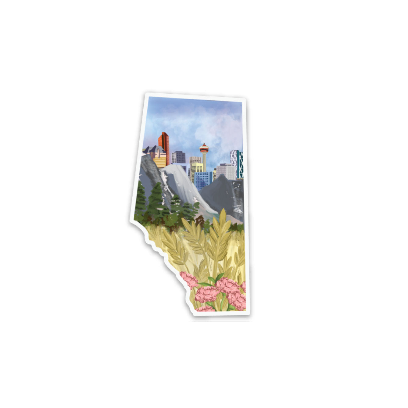Calgary Skyline Alberta Matte Sticker – Jaybee Stationery Inc